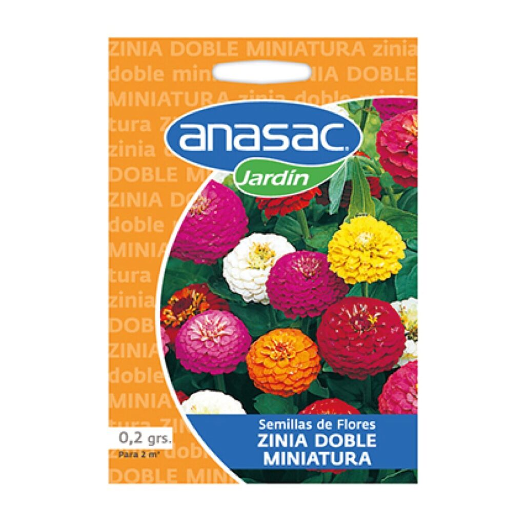 Semilla zinia doble miniatura 0.2g Anasac – Copreser